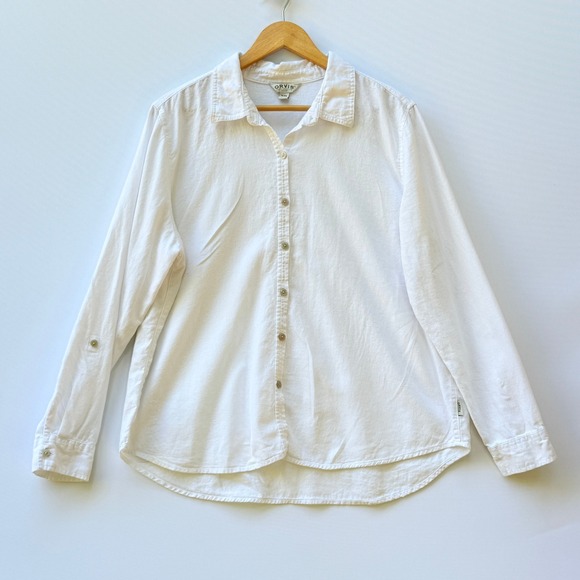Orvis | Tops | Orvis Womens Xl Classic Collection White Linen Rayon ...